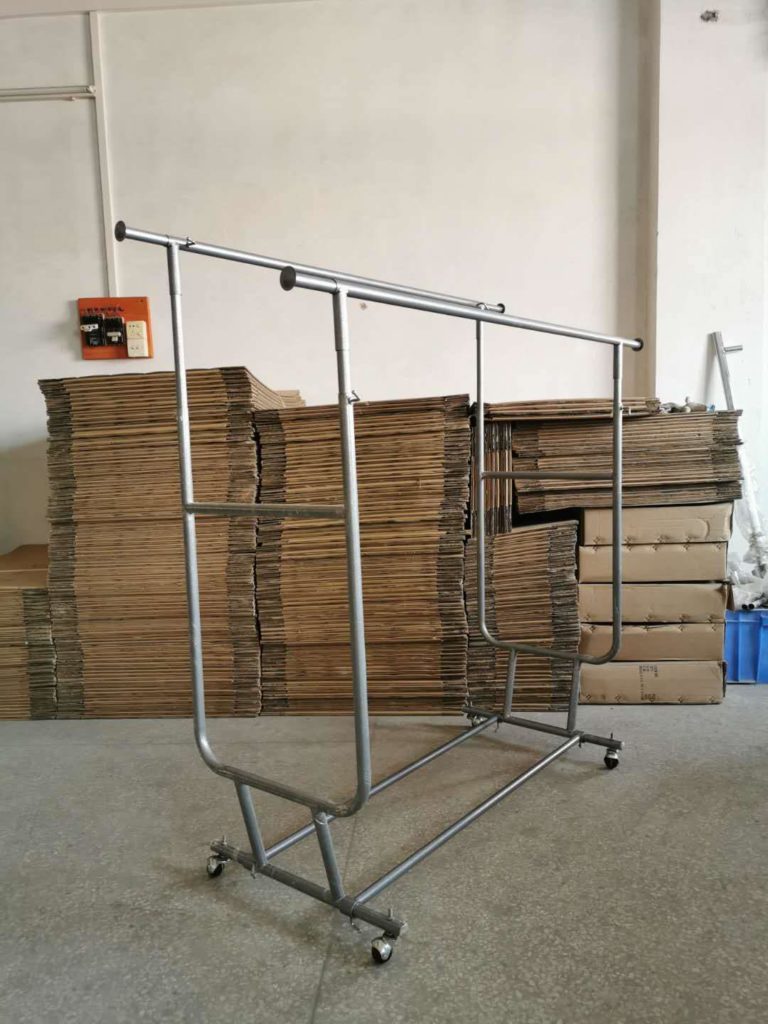 Heavy Duty Double Rail Rolling Clothing Display Rack – BUZOR BACOLOD ...
